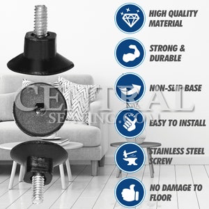 Table Base Feet Leveler for Kitchen/restaurant Dining 48pcs 1"h Black ...