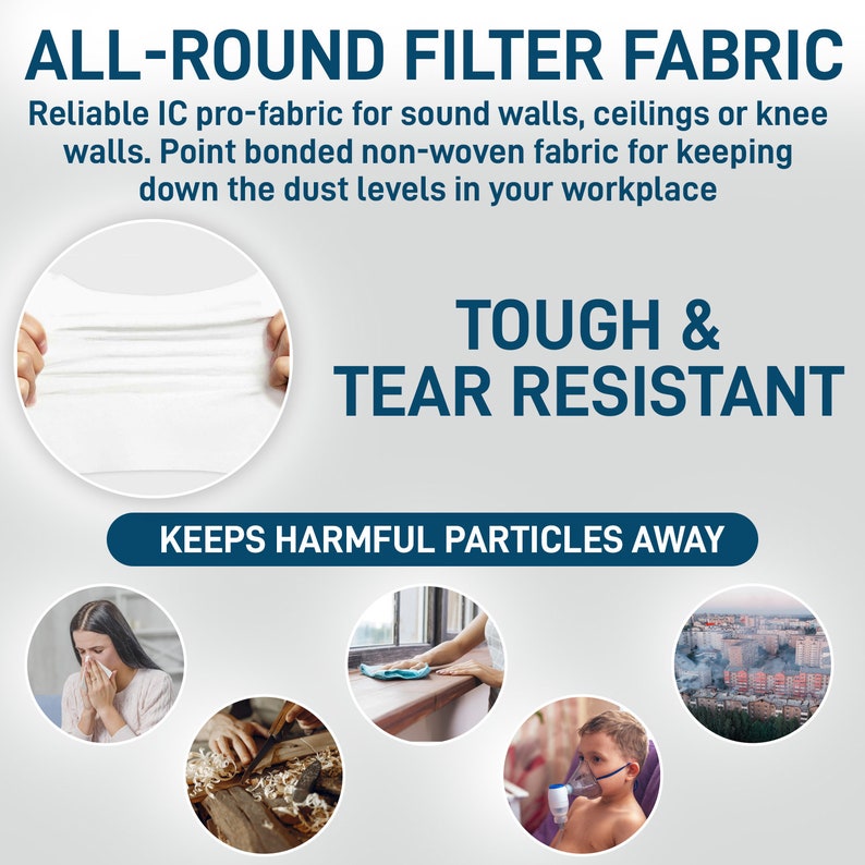 Polypropylene Fabric Filter 6" Wide Rolls 2.25oz Nonwoven DIY Fabric ...