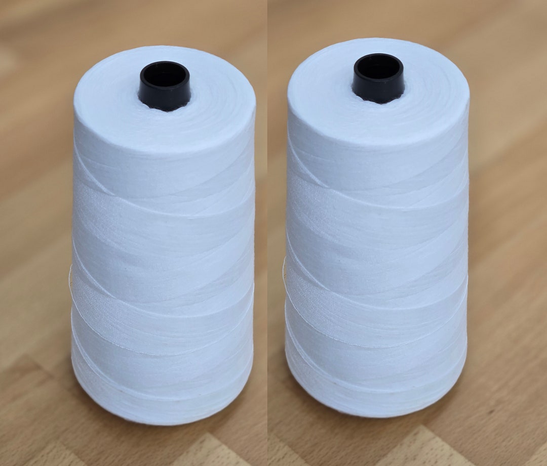 White Sewing Thread Spool Heavy Duty High-quality Tex 80 - 12000 Yards ...