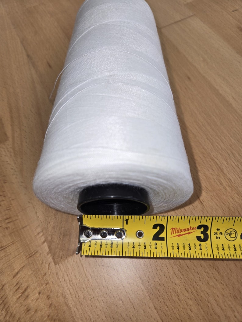 White Sewing Thread Spool Heavy Duty High-quality Tex 80 - 6000 Yards ...