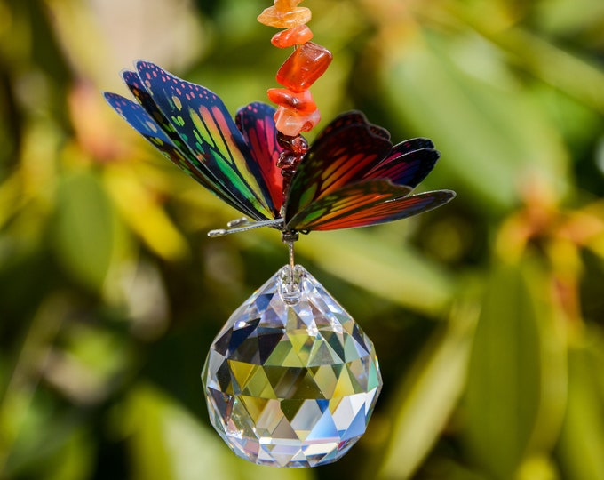 Chakra Butterfly Suncatcher Crystal Prism Rainbow Maker | Etsy