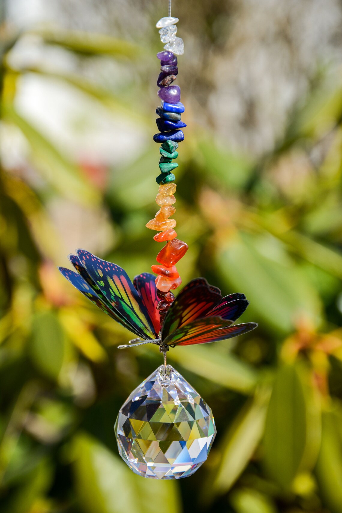 Chakra Butterfly Suncatcher Crystal Prism Rainbow Maker - Etsy
