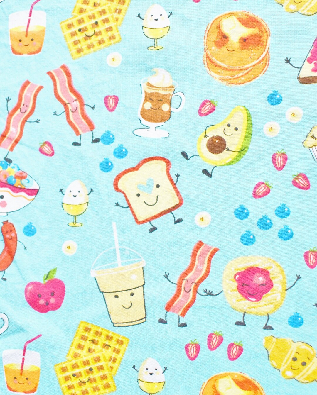 Happy Breakfast Fabric - 43" Wide, 100% Cotton - Etsy