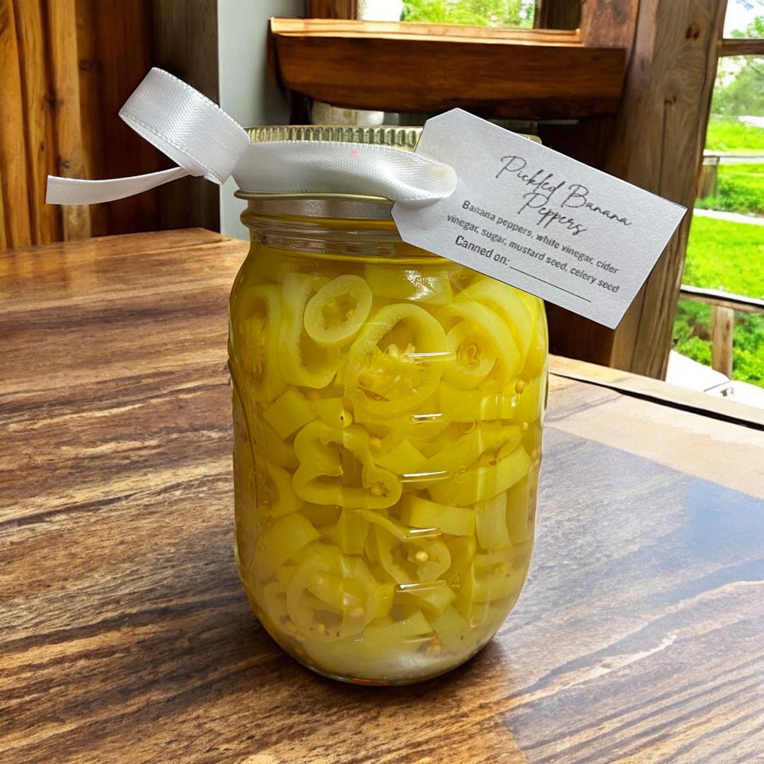 Pickled Banana Peppers 16oz Jar - Etsy