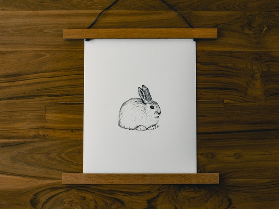 Hand-drawn Snowshoe Hare Print Bunny Print Nursery Art - Etsy