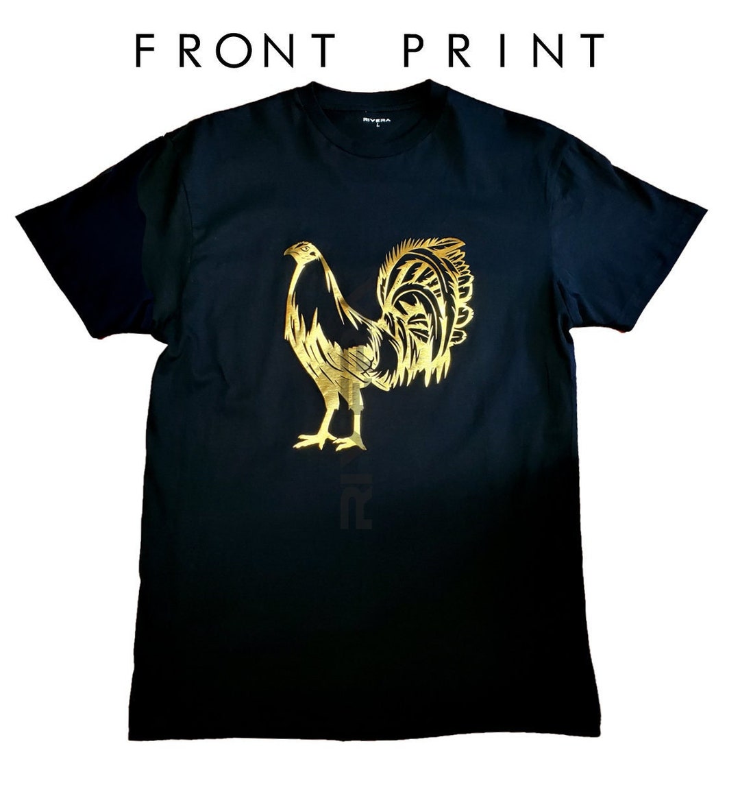 Gallo Fino Grey Rooster T-shirt Gold Black, Tee Gallos Finos, Soy ...