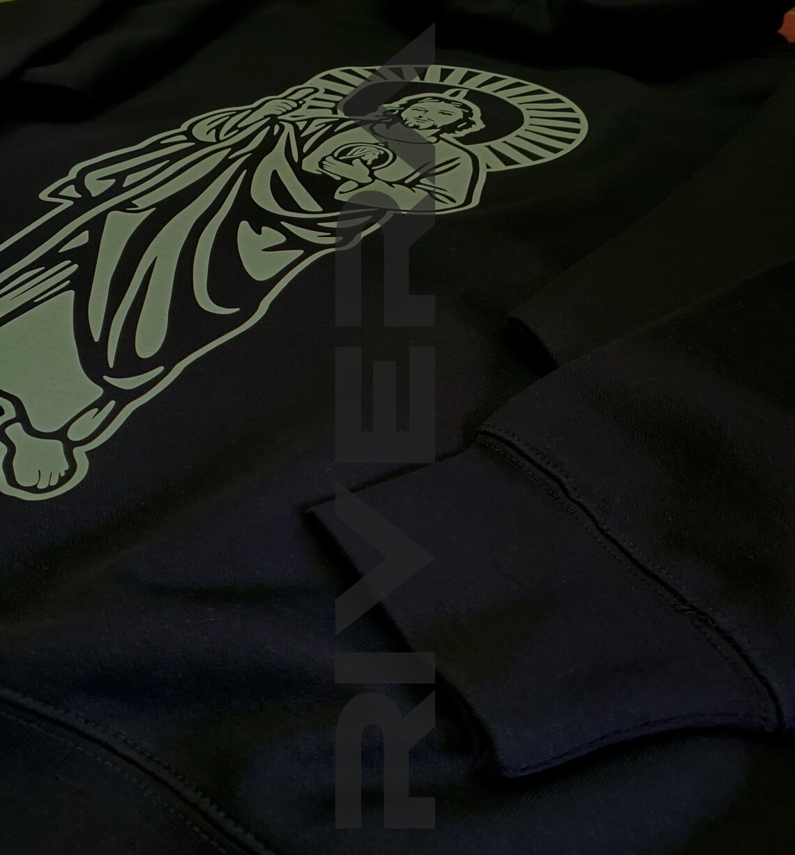 San Judas Tadeo Hoodie Black Glow in Dark, San Juditas Hoodie, Sweater ...