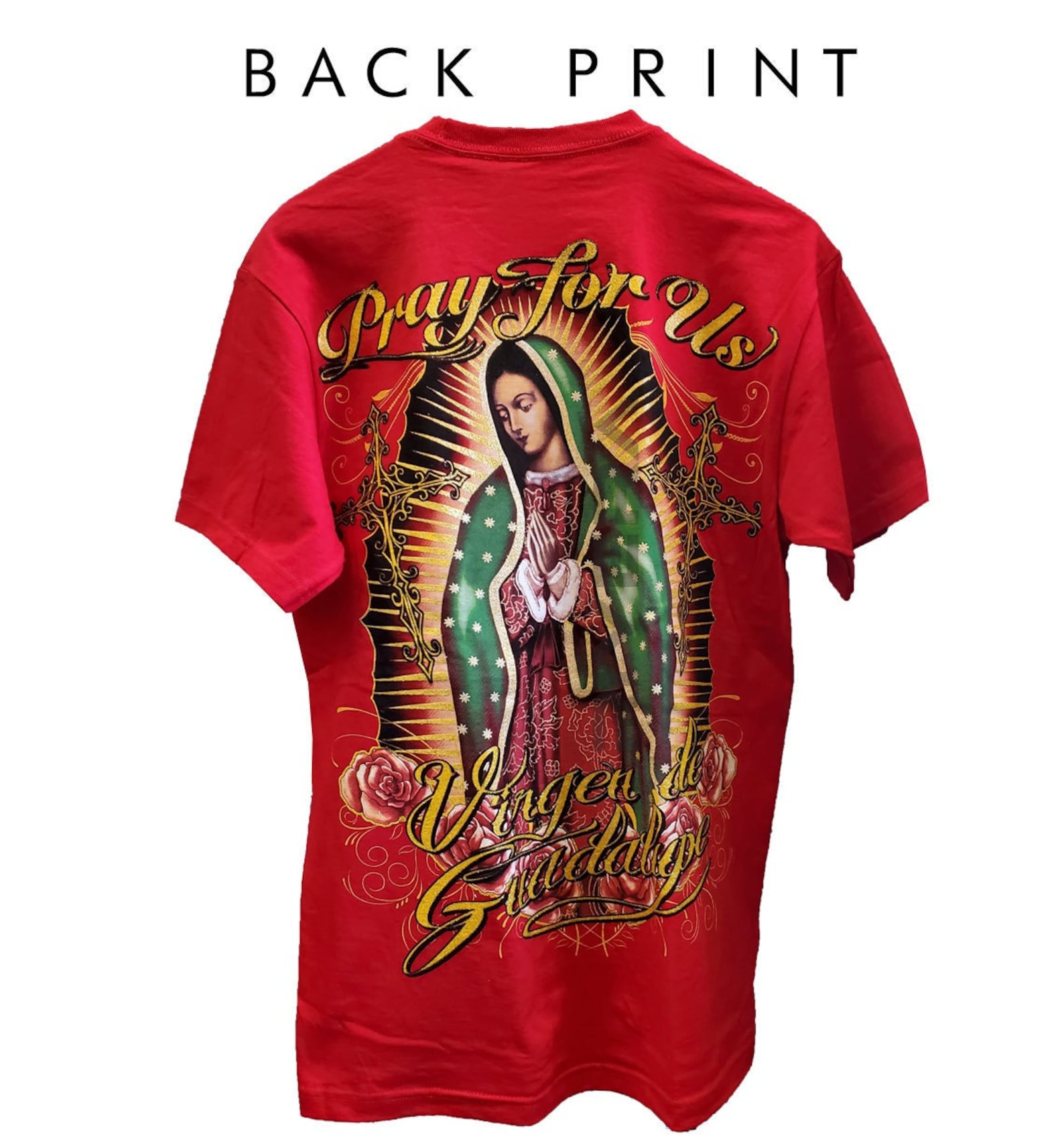 Our Lady of Guadalupe T-shirt Red, Virgen De Guadalupe T-shirt, La ...