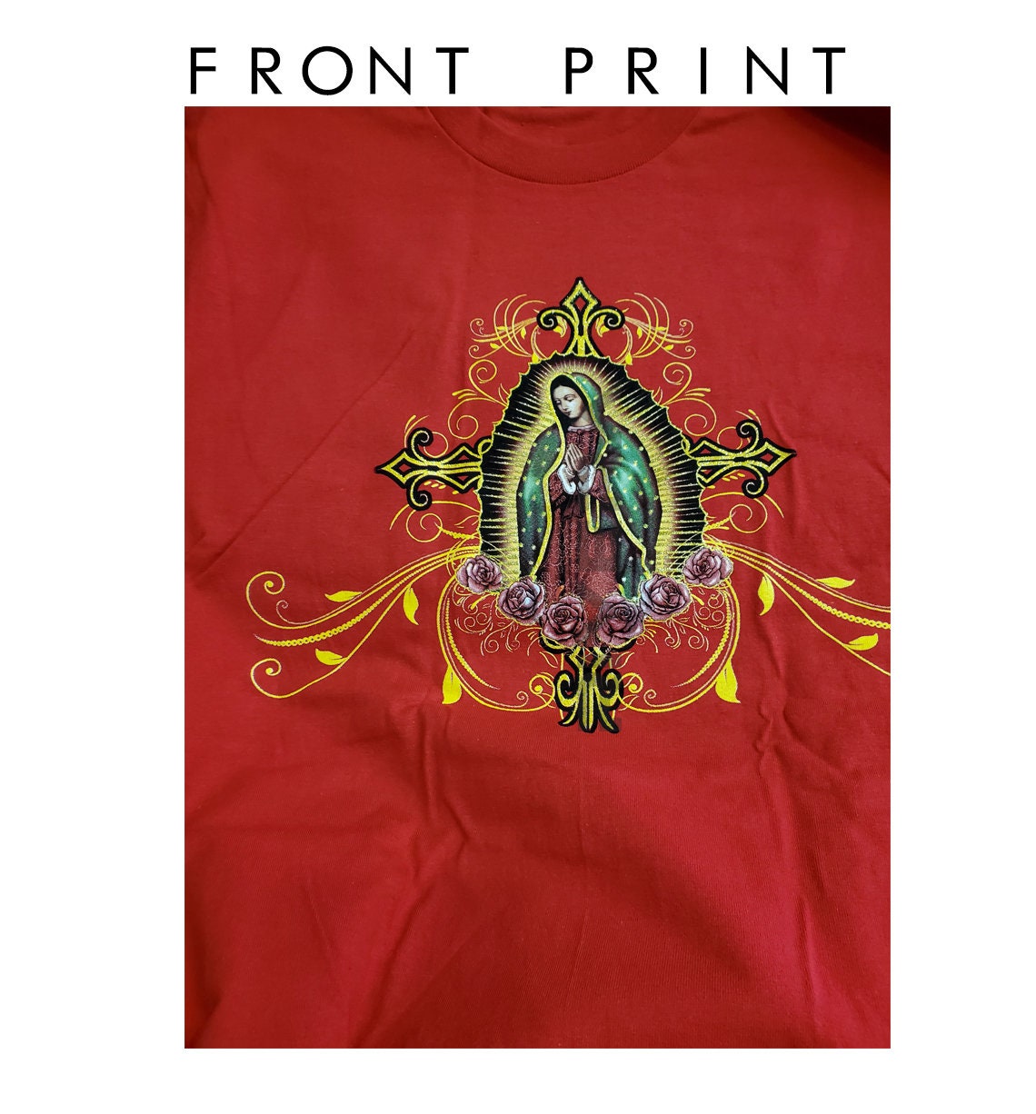 Our Lady of Guadalupe T-shirt Red, Virgen De Guadalupe T-shirt, La ...