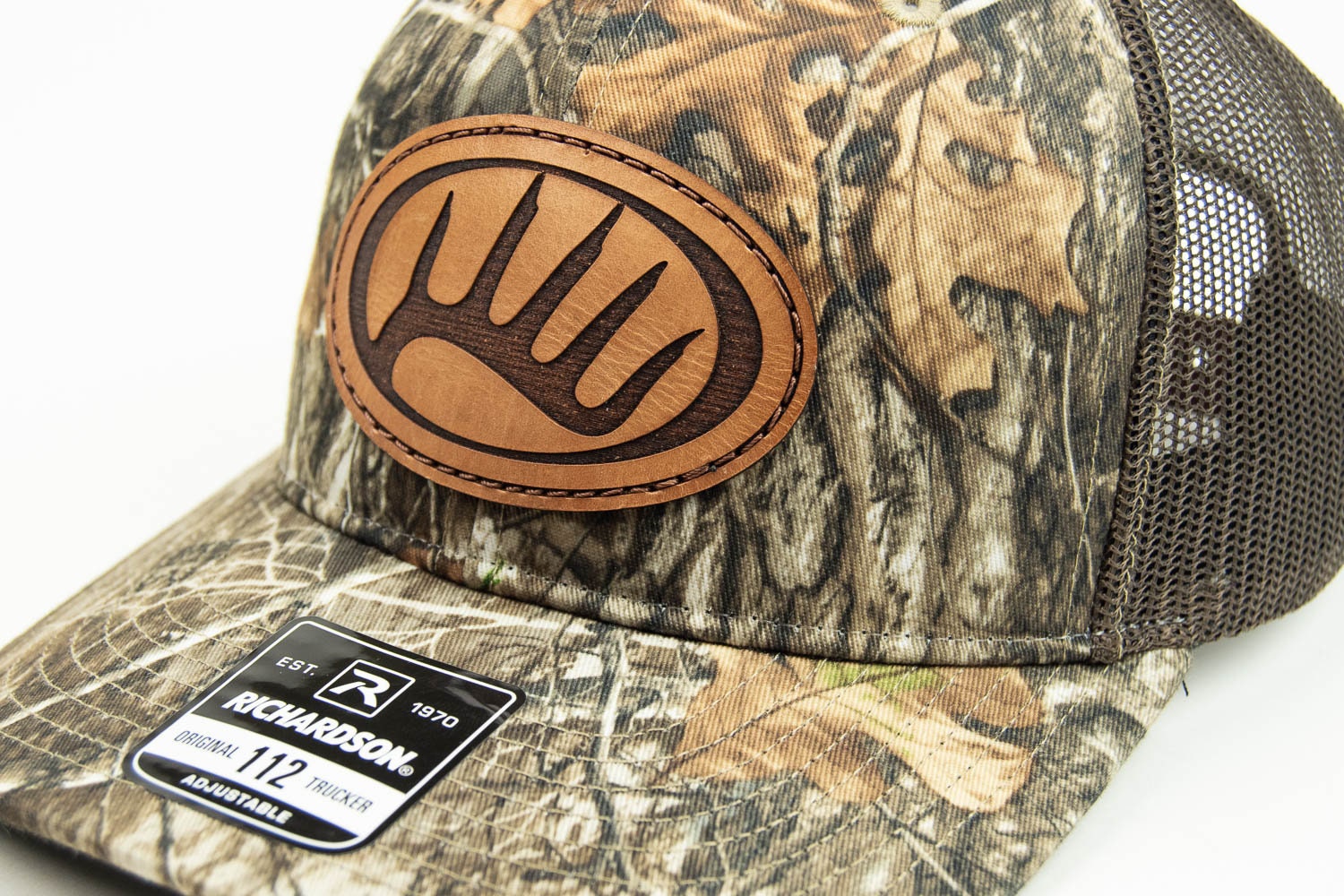 Camo Custom Leather Patch Hat Laser Cut & Engraved Sewn on - Etsy
