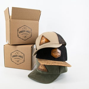 Custom Leather Patch Baseball Hats | Sewn on | Hand Finished Leather ...