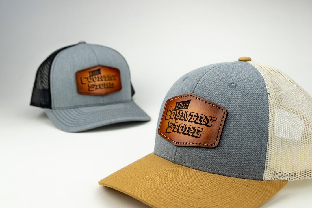 Custom Leather Patch Baseball Hats | Sewn on | Hand Finished Leather ...