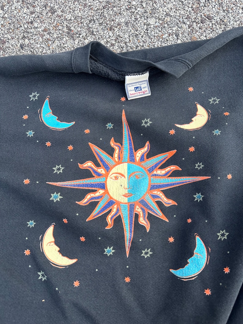 Vintage 90s Celestial Stars and Moons Sweatshirt - Etsy