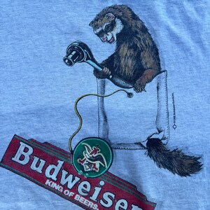 Vintage 90s Budweiser Ferret Lizard T Shirt - Etsy