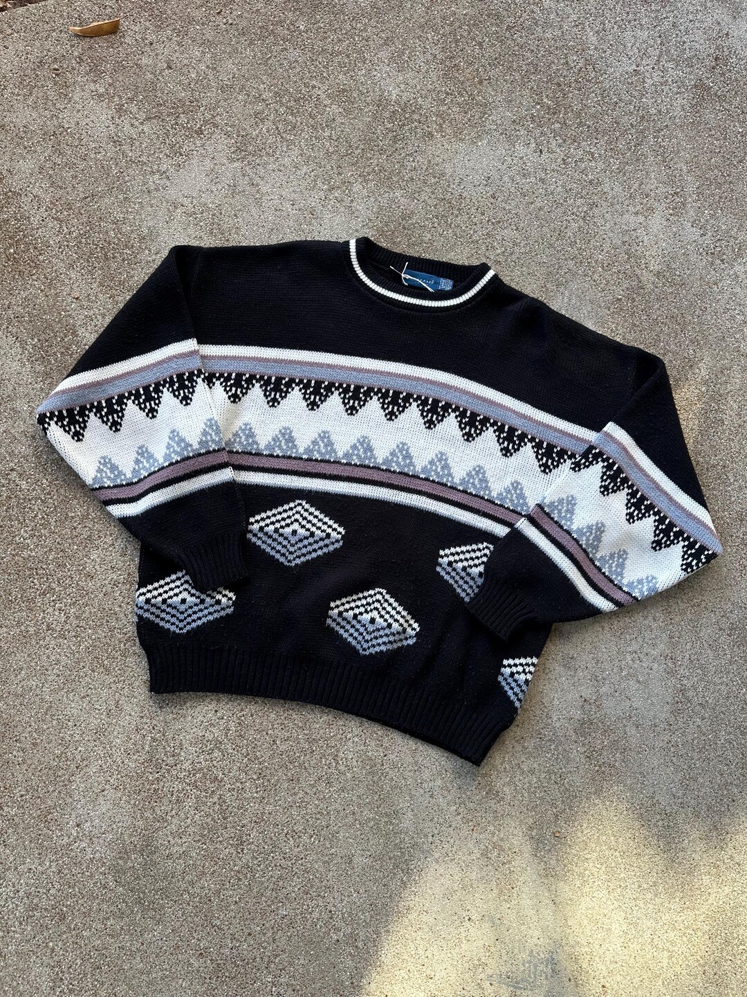 Vintage 90s Towncraft Winter Knit Sweater - Etsy
