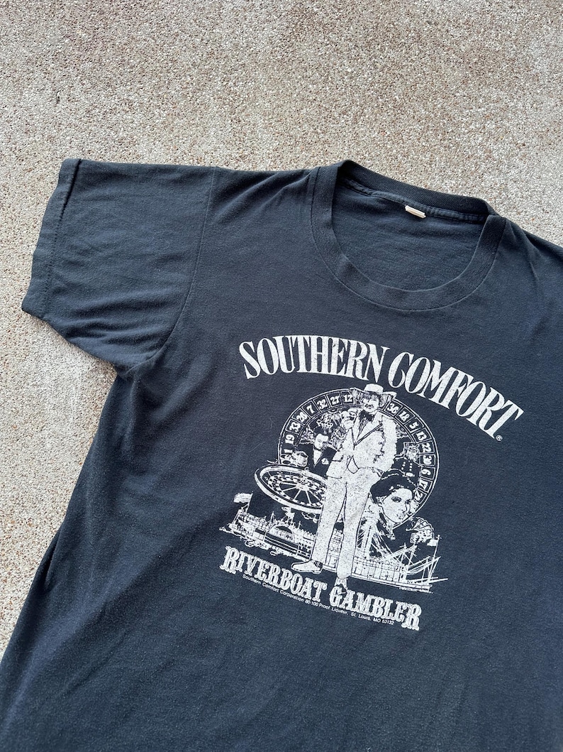 Vintage 70s Southern Comfort Riverboat Gambler St Louis T Shirt - Etsy
