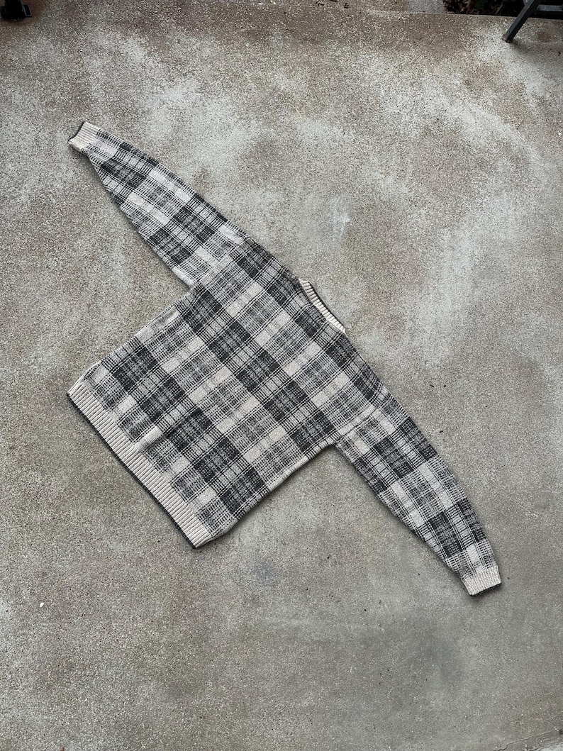 Vintage 90s Plaid Earth Tone Sweater - Etsy