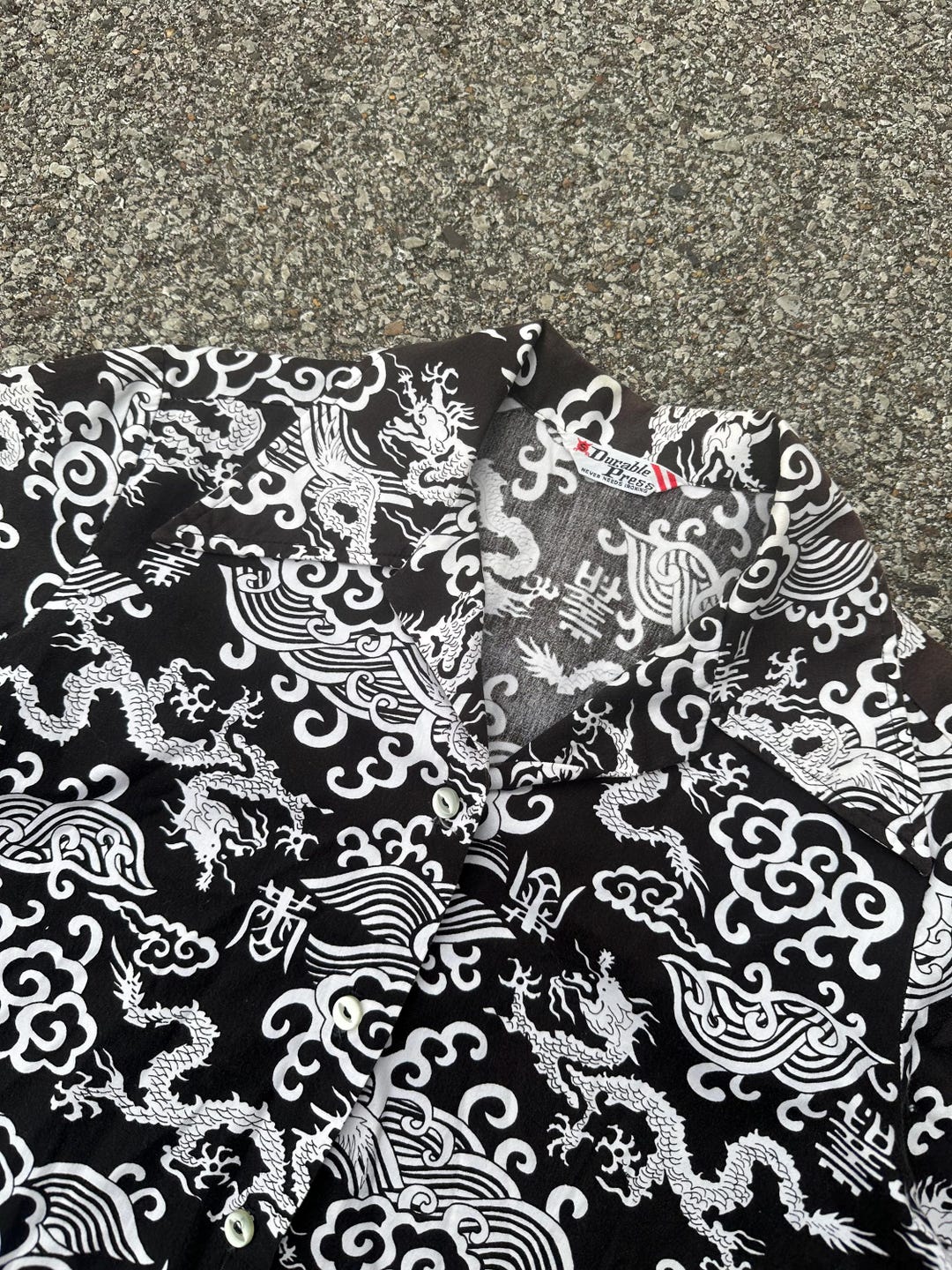 Vintage 60s/70s Traditional Japanese Dragon Pattern Button up Shirt - Etsy