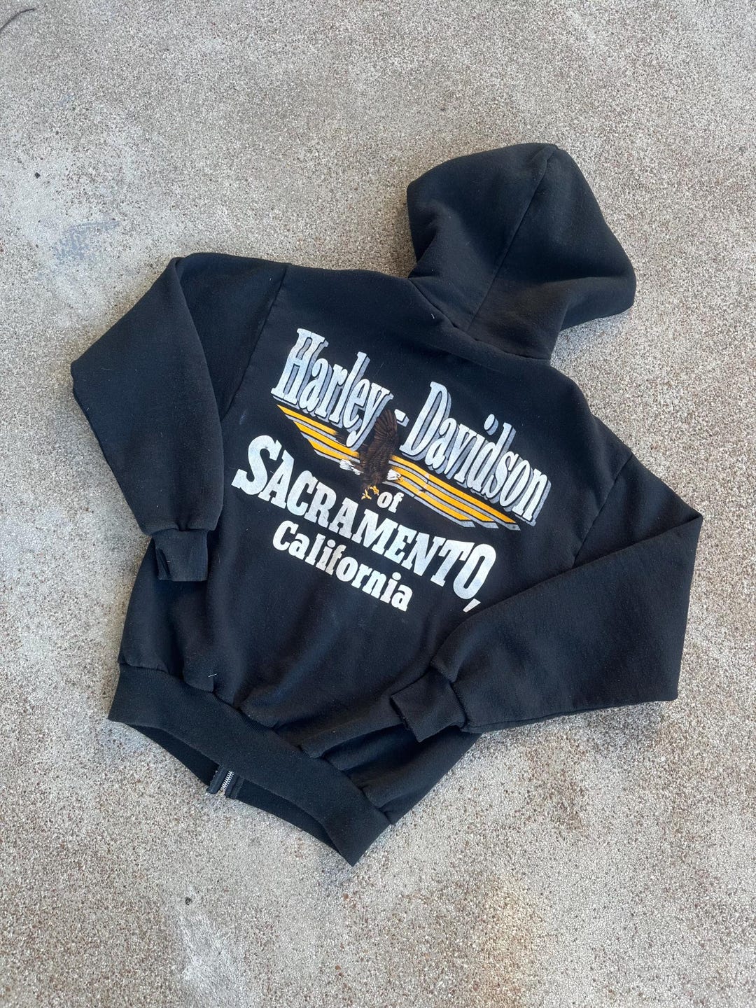 Vintage 80s Harley Davidson Motorcycles of Sacramento California Zip up ...