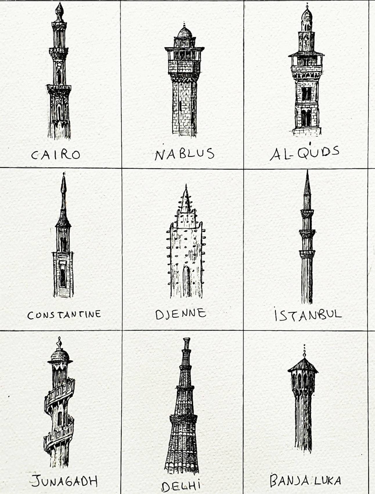 Collection of 25 Minarets - Islamic Wall Art Prints | Ornaments of the ...