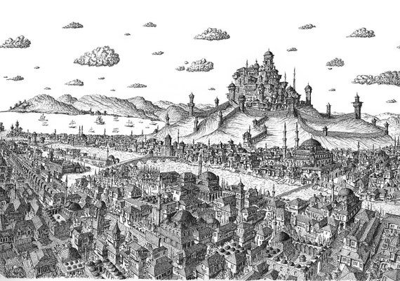 Caliph's Landing Art Print Wall Art City View - Etsy