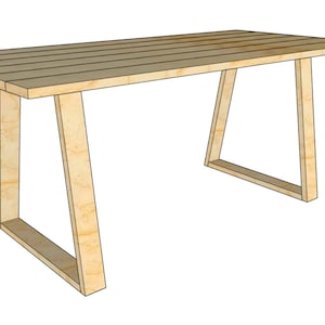 Modern Dining Table | Build Plans - Etsy