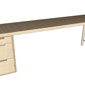 Modern Plywood Desk | Build Plans - Etsy