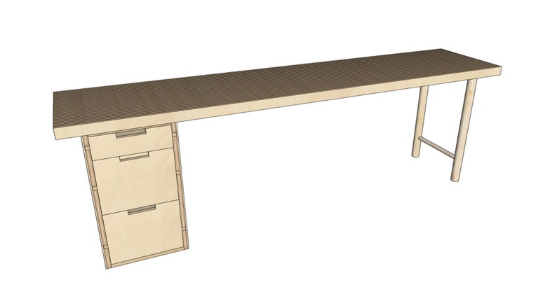 Modern Plywood Desk | Build Plans - Etsy