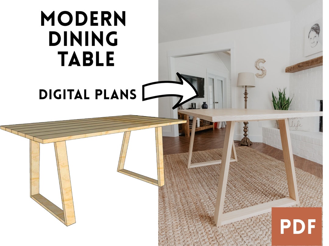 Modern Dining Table - Digital Plans - Etsy