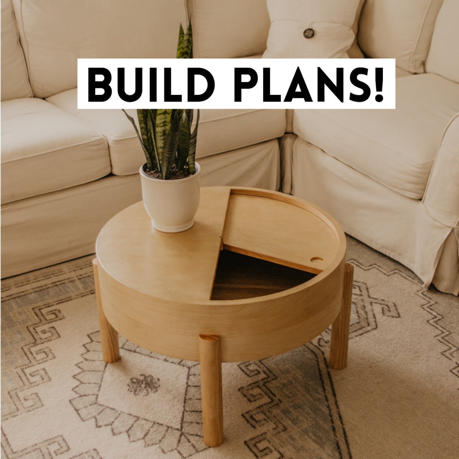 Coffee Table With Storage | Build Plans - Etsy