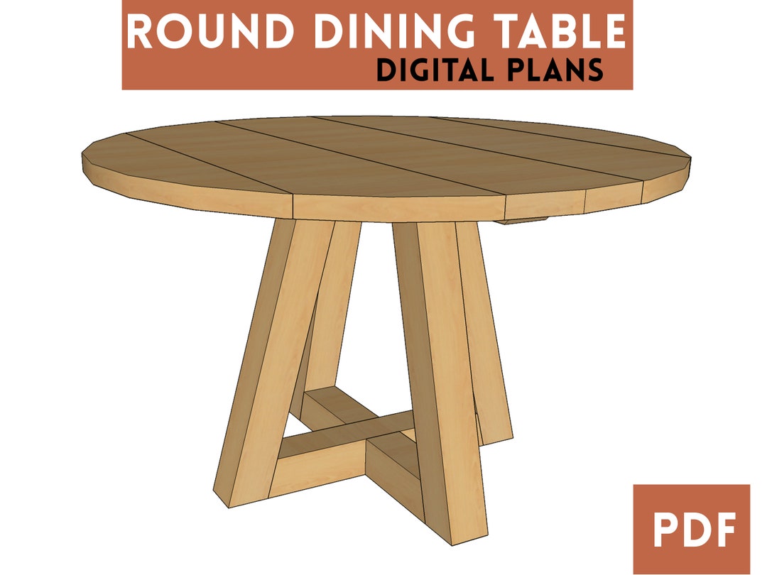 Round Dining Table - Digital Plans - Etsy