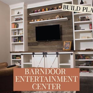 Barn door entertainment center Etsy