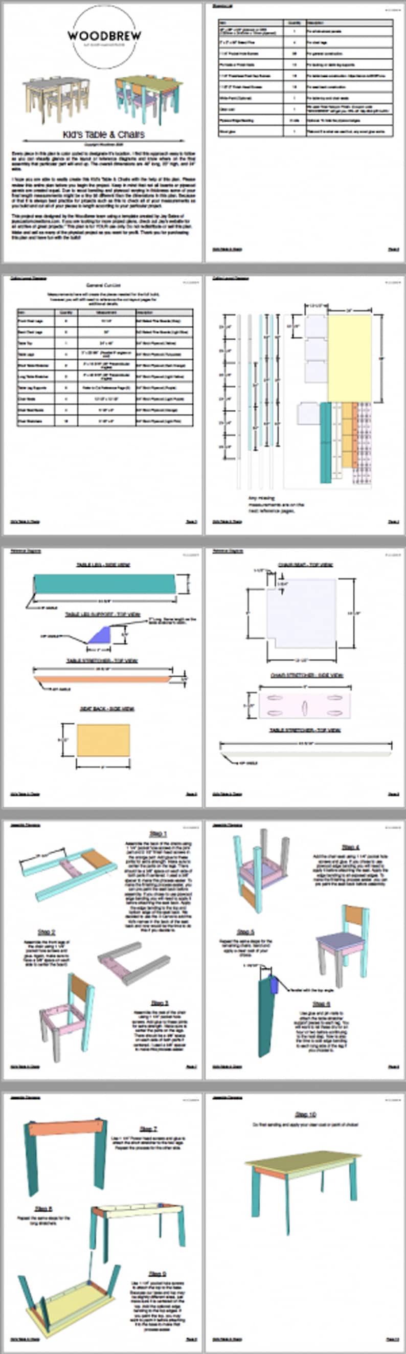 Kids Table and Chairs | Build Plans - Etsy