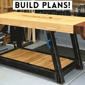 Steel and Wood Roubo Workbench Build Plans | Etsy