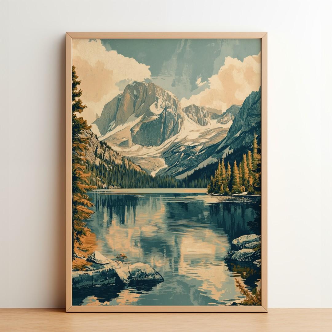 Grand Tetons: Poster | Vintage Wilderness Landscape Print | Serene ...
