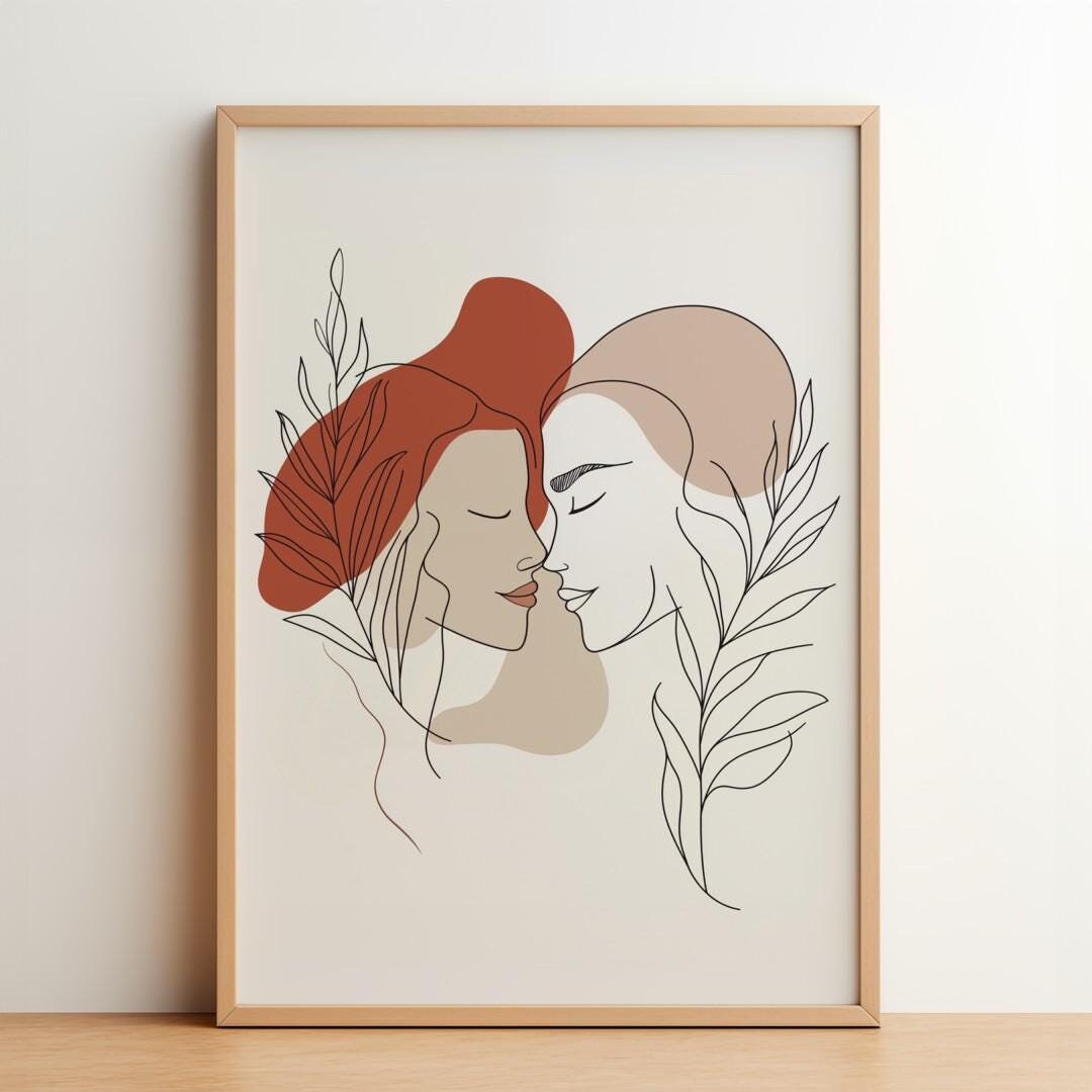 Between Us: Print | Minimalist Abstract Art | Modern Feminine ...