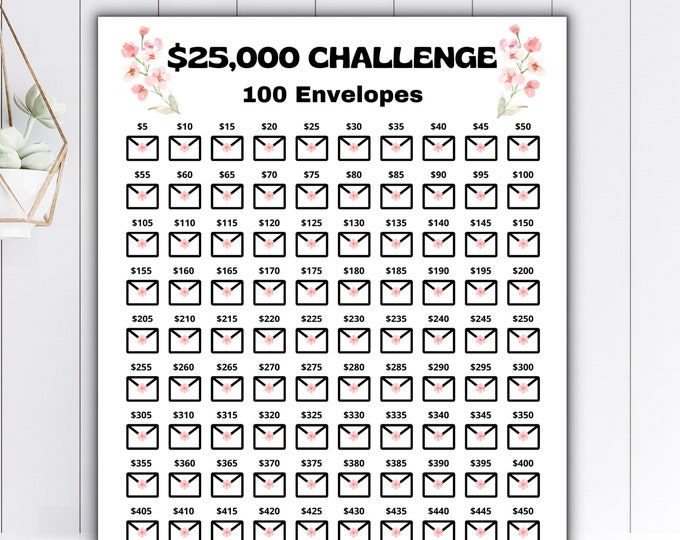 5K 30 Day Envelope Challenge Printable, 5K Challenge, Money Challenge ...