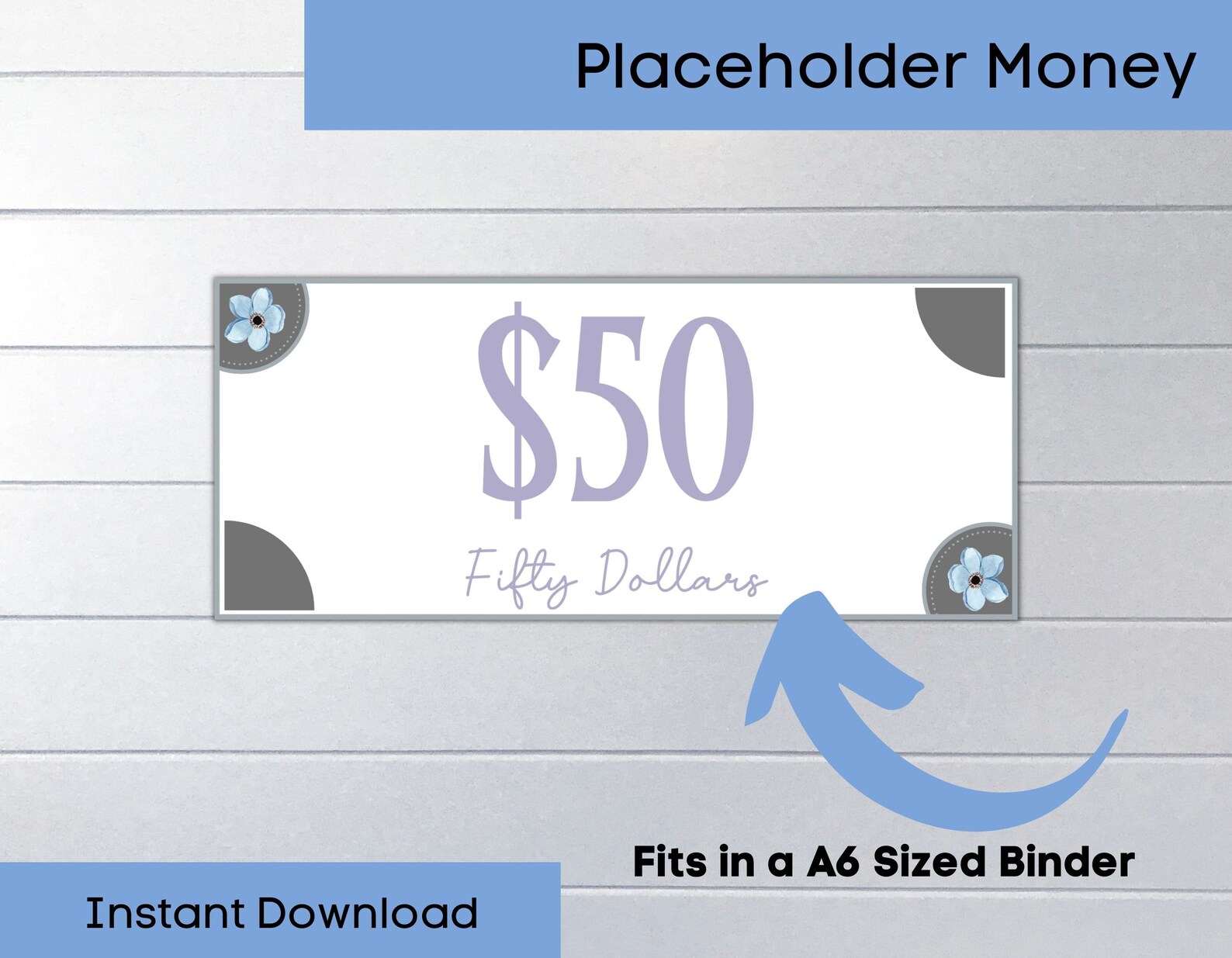 Money Placeholders Printable for A6 Budget Binders, Cash Envelope ...