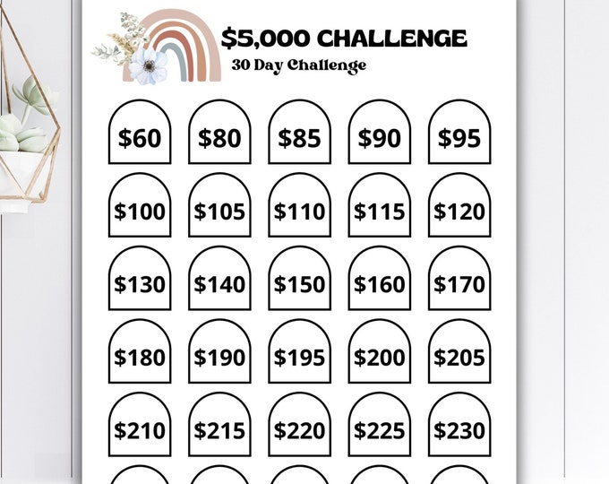 300K 100 Envelope Challenge Printable, 300K Challenge, Savings Goal, US ...
