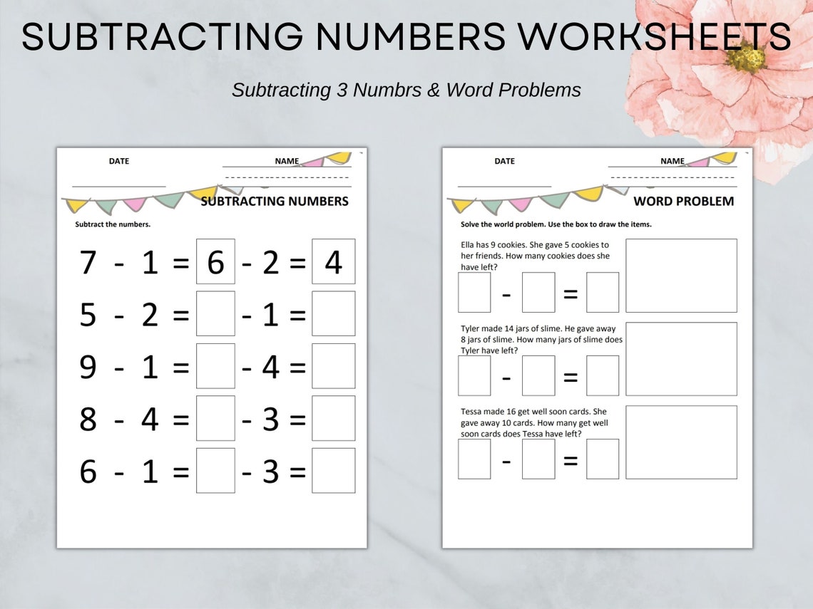 33 Printable Subtraction Worksheets and Answer Key Pre-school to 1st ...