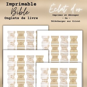 Onglets Bibliques Imprimables En Or, Onglets Bibliques Numériques ...