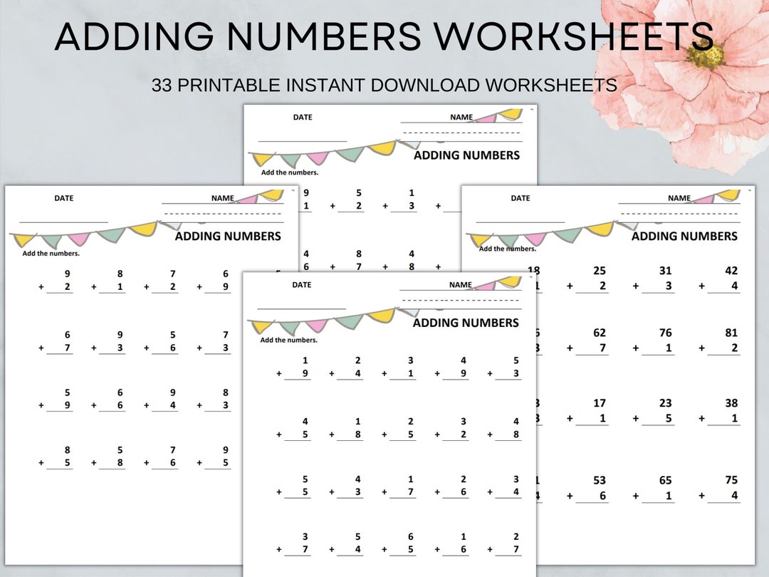 37 Printable Addition Worksheets and Answer Key Pre-school to 1st Grade ...