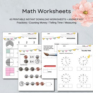 Worksheets for 1st Grade Math | Writing Numbers | Measuring | Counting ...