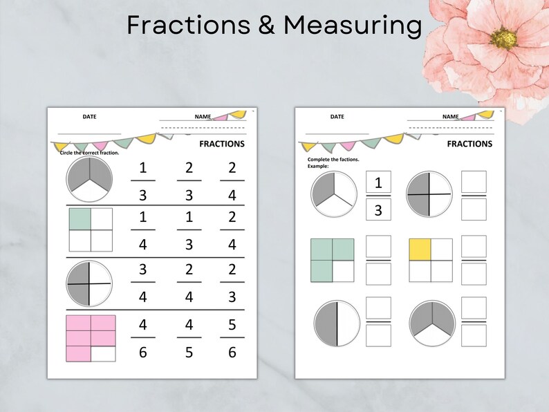Worksheets for 1st Grade Math Writing Numbers Measuring | Etsy