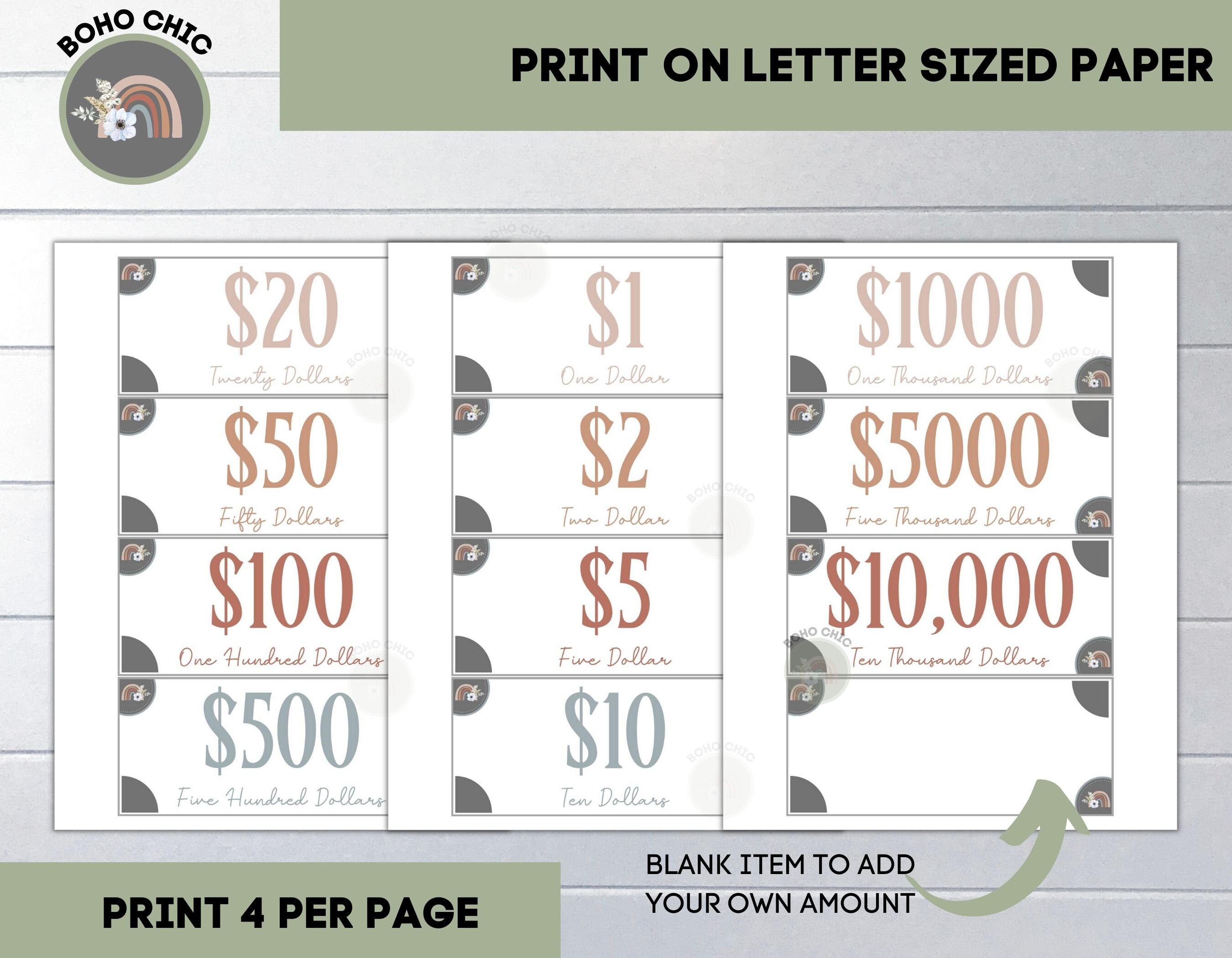 Money Placeholders Printable for A6 Budget Binders Cash - Etsy