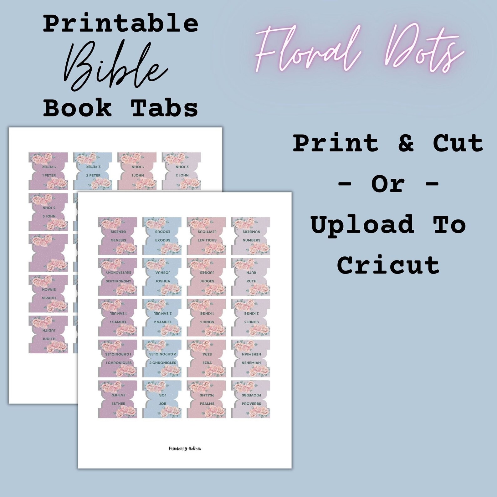 Floral Dots Bible Tabs: Printable DIY Book Tabs (digital Download) - Etsy