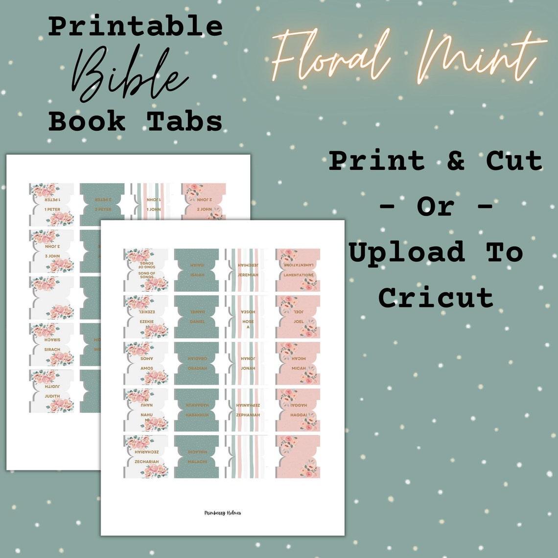 Floral Bible Tabs: Printable DIY Book Tabs (digital Download) - Etsy