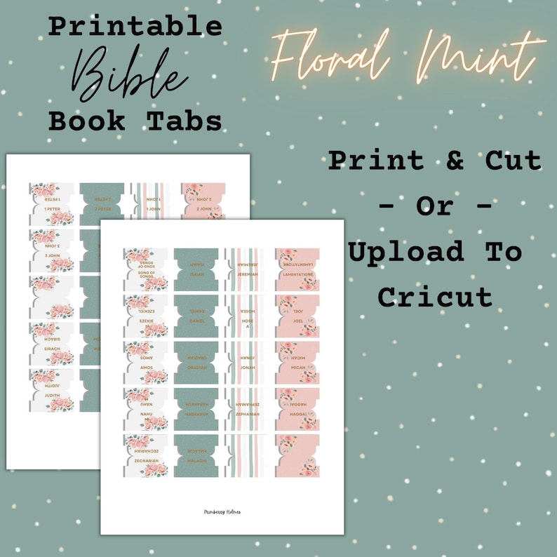Floral Bible Tabs: Printable DIY Book Tabs (digital Download) - Etsy