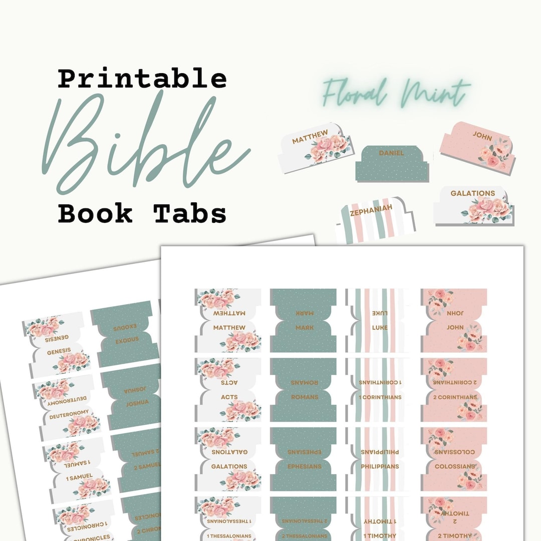 Floral Bible Tabs: Printable DIY Book Tabs (digital Download) - Etsy