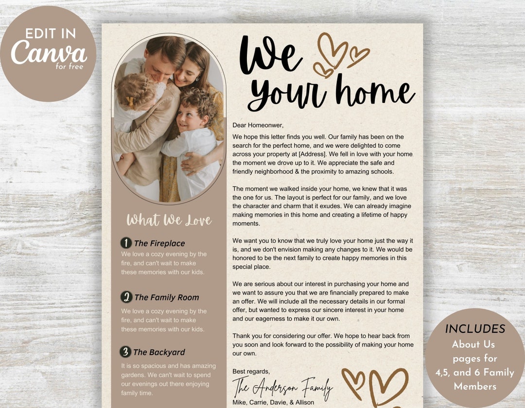 Letter to Seller Template Boho Vibes Real Estate Letter to Buyer Home ...